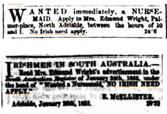 No Irish need apply | Don't forget your shovel